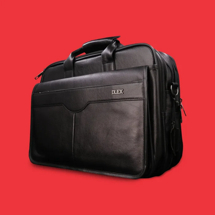Black Leather Office Bag with Multiple Compartments B-50 – Dhaka ...